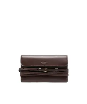 Moschino Buckle Detail Chain Strap Wallet - Brown