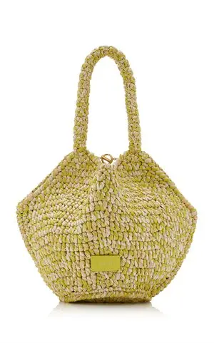 Khaite Lotus Mini Raffia Tote - Yellow