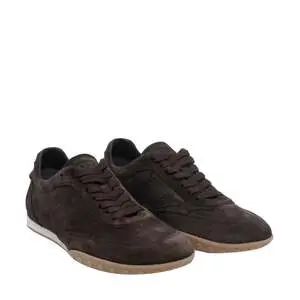 TOD'S Suede Logo Detail Lace-up Sneakers - Brown