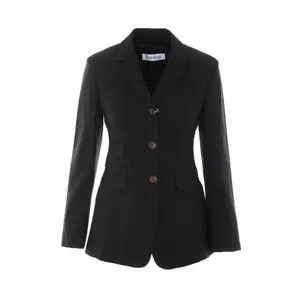 Max Mara Notch Lapel Long-sleeve Jacket - Black