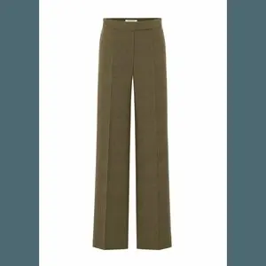 Max Mara Checked Virgin Wool Straight-leg Trousers - Green