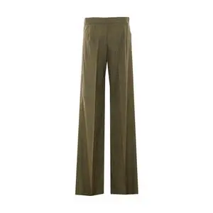 Max Mara Checked Virgin Wool Straight-leg Trousers