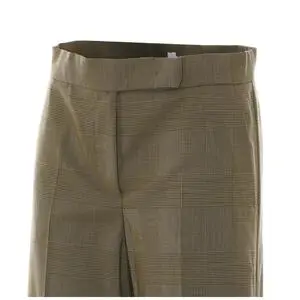 Max Mara Checked Virgin Wool Straight-leg Trousers