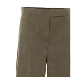 Max Mara Checked Virgin Wool Straight-leg Trousers