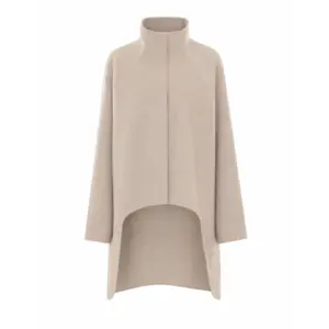 Alaïa ALAIA Asymmetrical Double Face Coat Cream