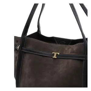 TOD'S Medium Suede T Signature Shopping Bag