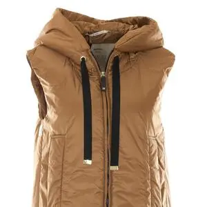 Max Mara Quilted Padded Vest With Hood - Brown