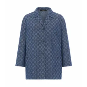Gucci Gg Jacquard Denim Jacket - Blue