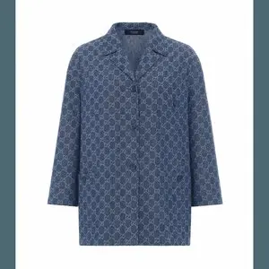 Gucci Gg Jacquard Denim Jacket - Blue