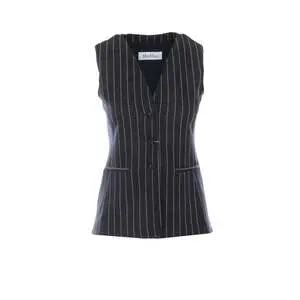 Max Mara Striped V-neck Sleeveless Vest