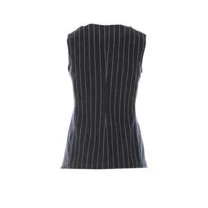 Max Mara Striped V-neck Sleeveless Vest