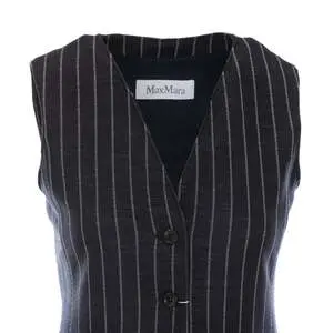 Max Mara Striped V-neck Sleeveless Vest