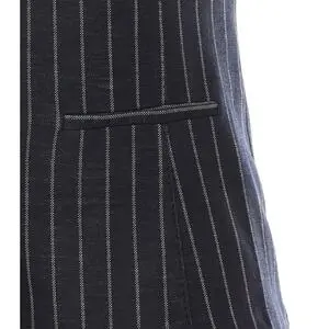 Max Mara Striped V-neck Sleeveless Vest - Blue