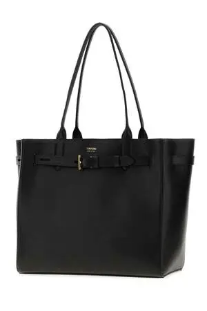 TOM FORD Leather Shopping Bag - Black