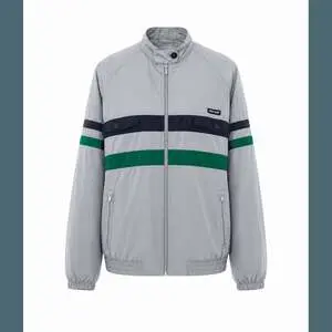 Miu Miu Striped Blouson Jacket - Gray