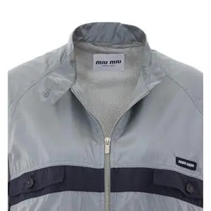 Miu Miu Logo Blouson - Gray