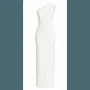 Solace London Gracie Maxi Dress One Shoulder, Draped - White