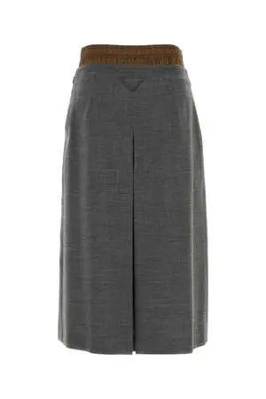 Prada Wool Skirt - Gray