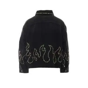 Amiri Studded Flames Trucker Jacket - Black