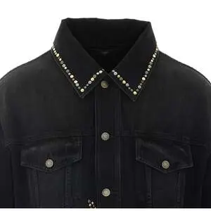 Amiri Studded Flames Trucker Jacket - Black