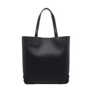 TOD'S Medium Leather Tote Bag With Gommini Detail - Black