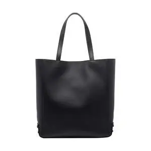 TOD'S Medium Leather Tote Bag With Gommini Detail - Black
