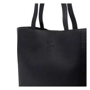 TOD'S Medium Leather Tote Bag With Gommini Detail - Black