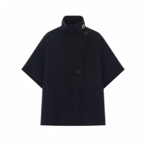 Max Mara Cape With Buckle Detail - Blue