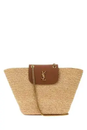 Saint Laurent Raffia Manon Shopping Bag - Brown
