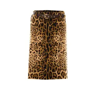Max Mara Animal Print Pencil Skirt With Belt - Brown