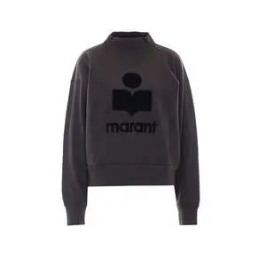 Isabel Marant Étoile ISABEL MARANT ETOILE Moby Turtleneck Sweatshirt With Frontal Logo Black