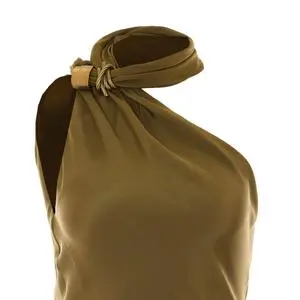 Max Mara Mxevasto Dress One Shoulder, Tie Neck - Green