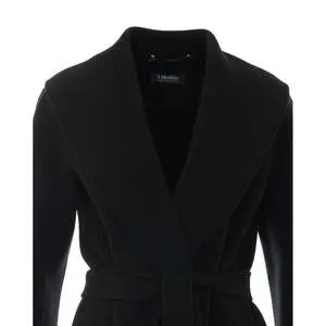 Max Mara Wool Belted Coat - Black