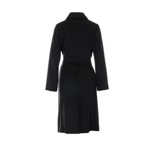 Max Mara Belted Wool Coat - Black