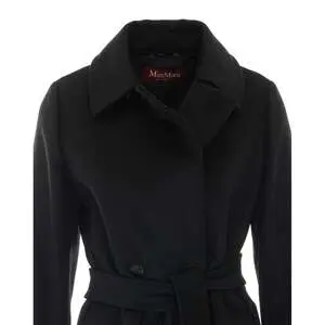 Max Mara Belted Wool Coat - Black