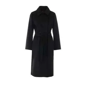 Max Mara Belted Wool Coat - Black