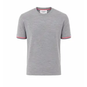 Thom Browne Stripe Logo T-shirt - Gray