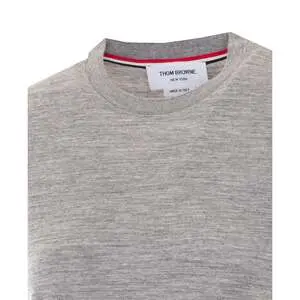 Thom Browne Stripe Logo T-shirt - Gray