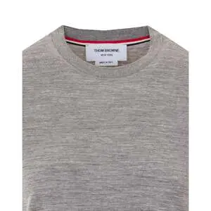 Thom Browne Stripe Logo T-shirt - Gray