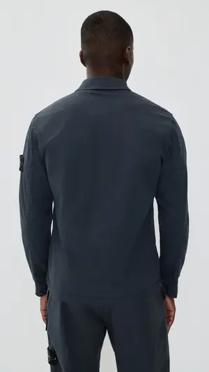 Stone Island Stretch Cotton Zip Overshirt