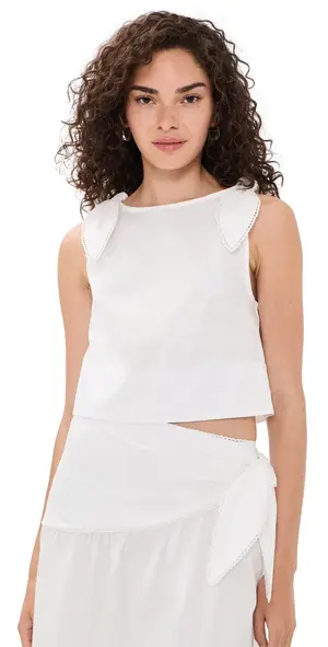ROAME Dixie Tie Top - White