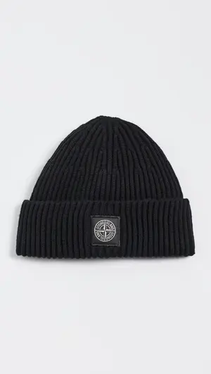 Stone Island Rib Knit Wool Beanie