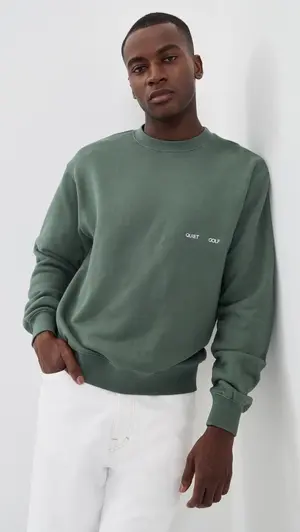 QUIET GOLF Wordmark Crew Neck Sweatshirt