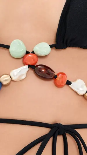 Cult Gaia Quincy Beaded Bikini Top