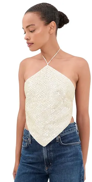 Chan Luu Shell Backless Halter Top
