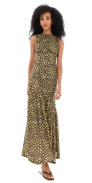 SIEDRES Sleeveless Boatneck Maxi Dress
