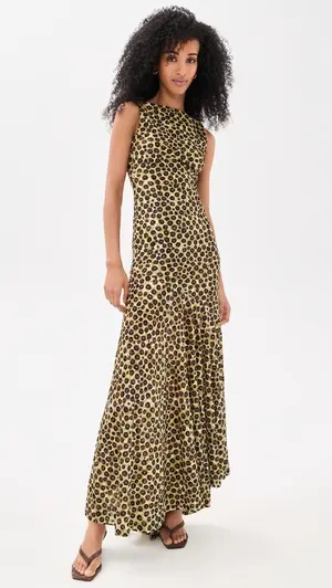 SIEDRES Sleeveless Boatneck Maxi Dress