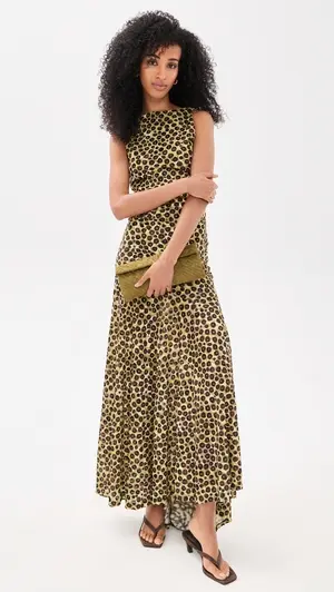 SIEDRES Sleeveless Boatneck Maxi Dress