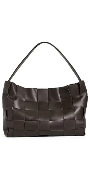 ST. AGNI Large Woven Tote - Chocolate