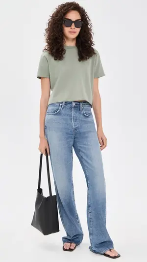 Splendid Palmer Terry Short Sleeve Tee - Eucalyptus
